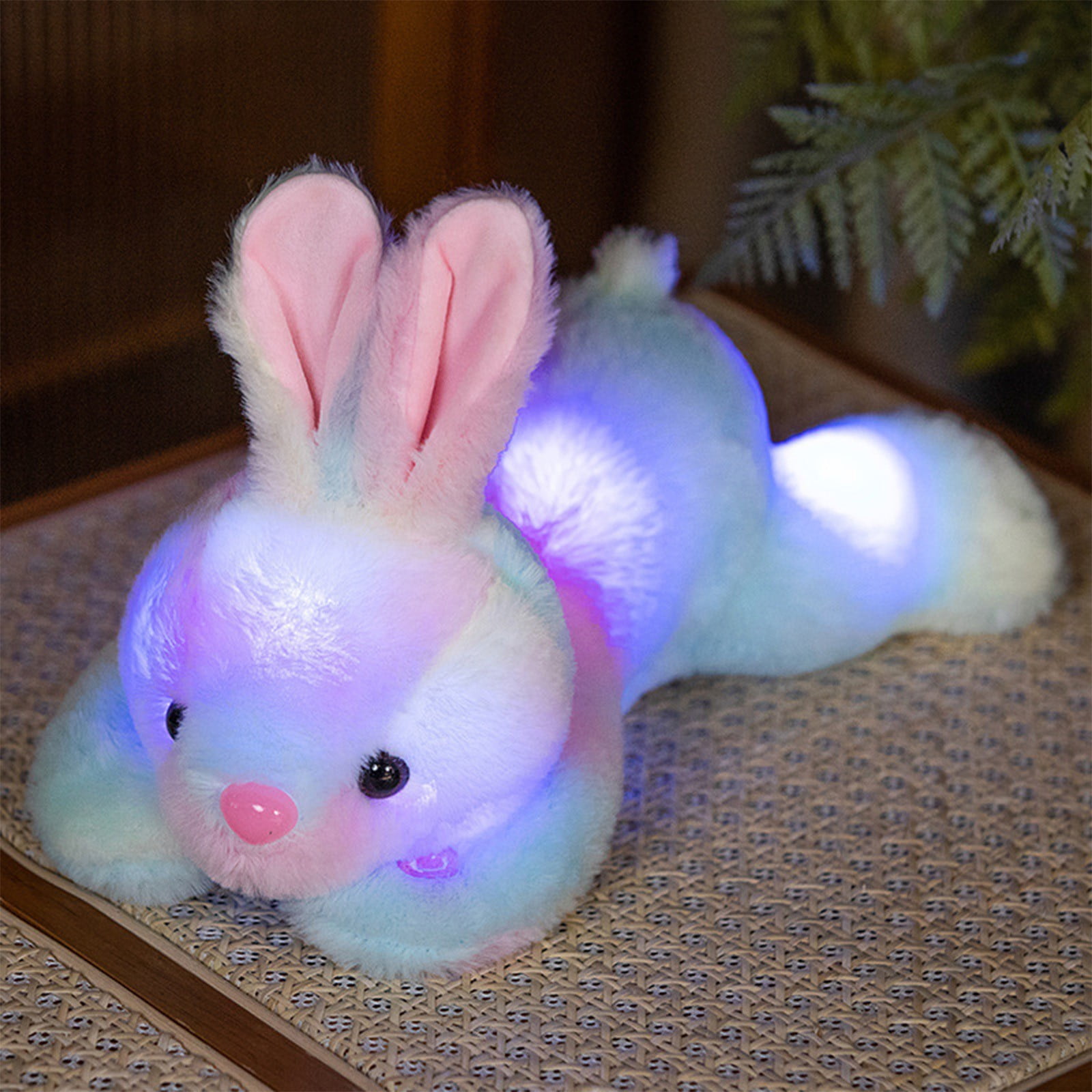 Edunwind Light up Rainbow Bunny Stuffed Animal Baby Days Savings Soft ...