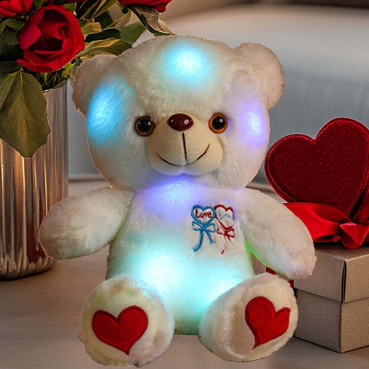 Edunwind Light up Teddy Bear Stuffed Animal Soft Glowing Plush Toy with ...