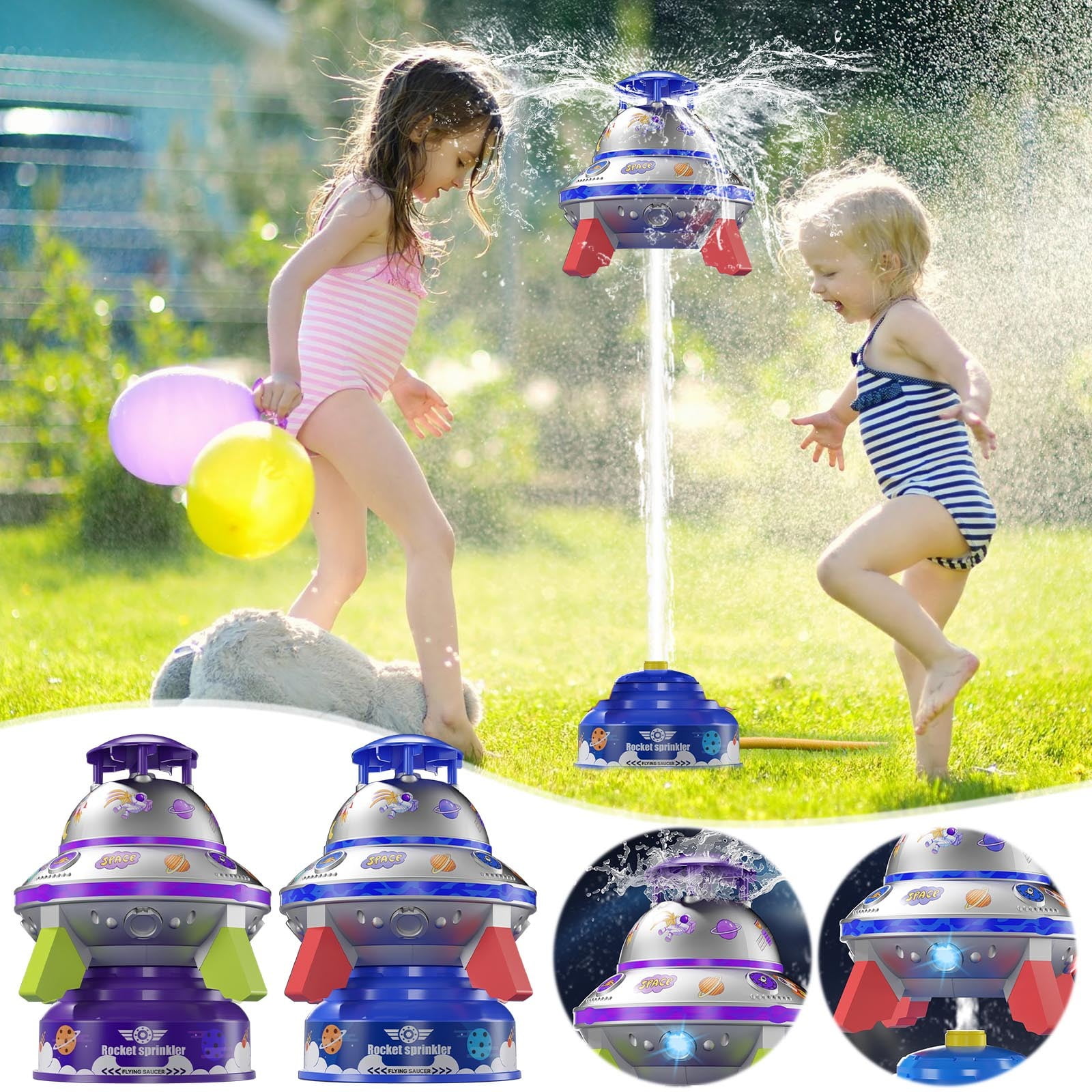 Edunwind Rocket Sprinklers Toys Lawn Sprinklers for Yard Kids Outdoor ...