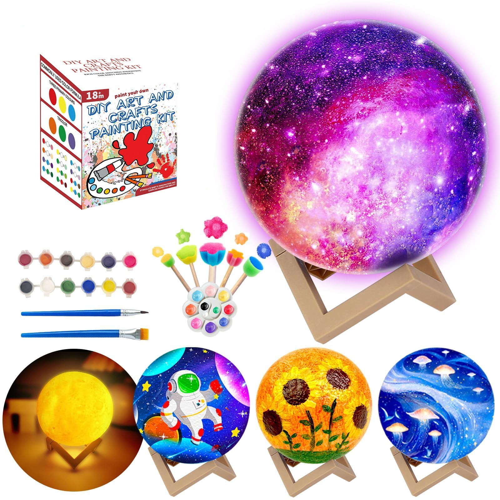 Edunwind Toy Clearance Under $10 Paint Your Own Moon Lamp Kit, DIY 3D ...