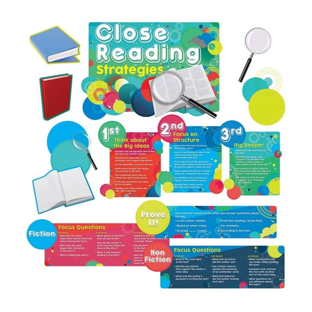 Edupress 13 Piece Close Reading Strategies Bulletin Board Set - Walmart ...