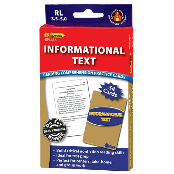 Edupress Informational Text Reading Comprehension Practice Cards Blue ...