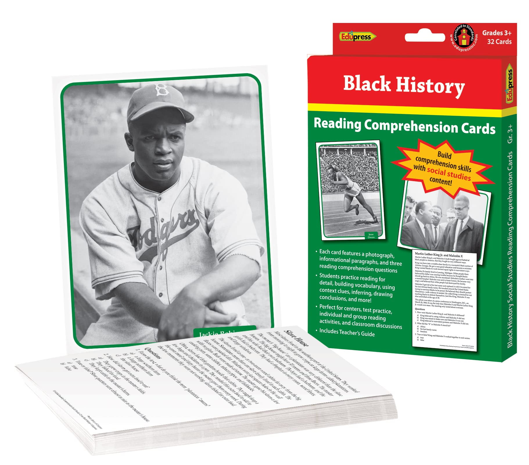 Edupress Reading Comprehension Social Studies Cards, Black History ...