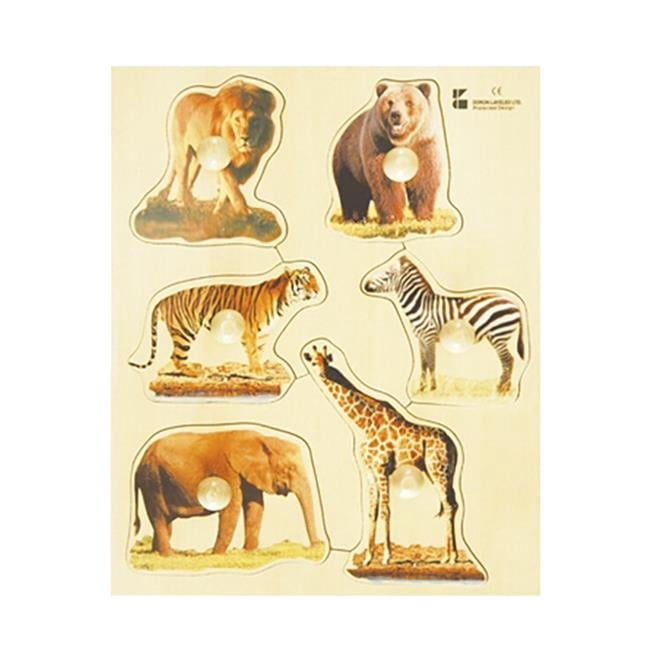 Edushape Large Knob Puzzle - Wild Animals - Walmart.com