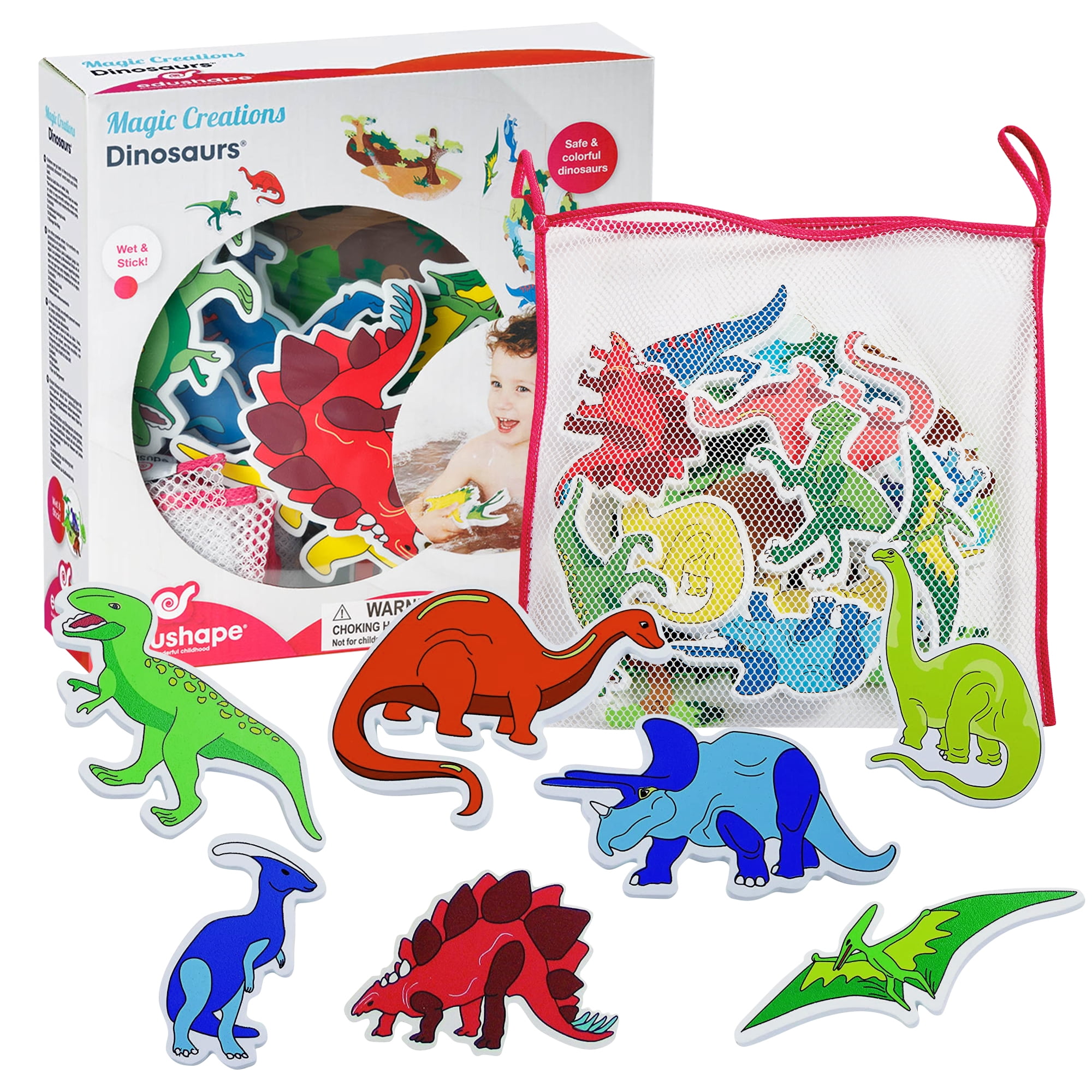 Edushape Magic Creations, Dinosaurs- Stick-On Removable Stickers Baby ...