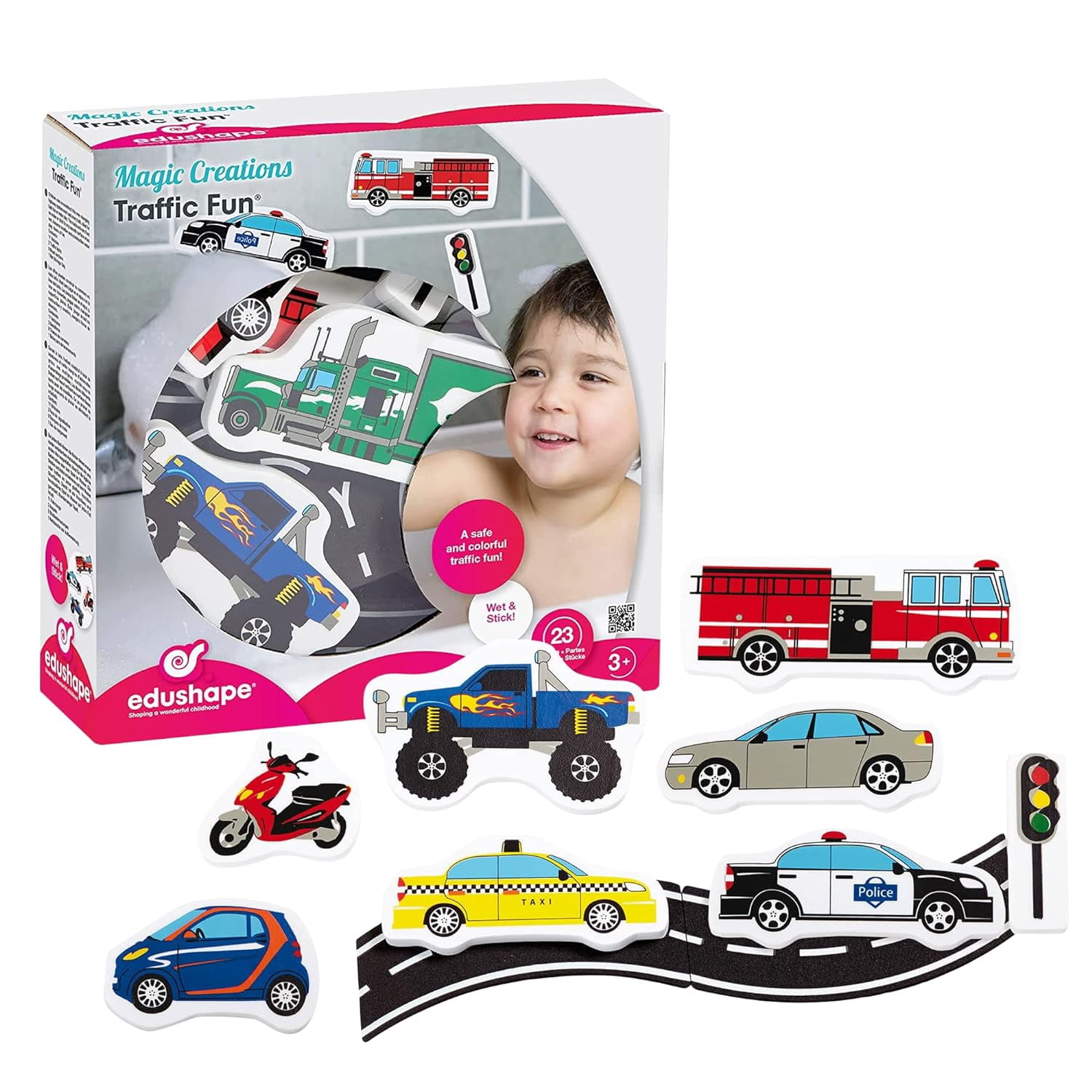 Edushape Magic Creations, Traffic Fun- Stick-On Removable Stickers Baby ...