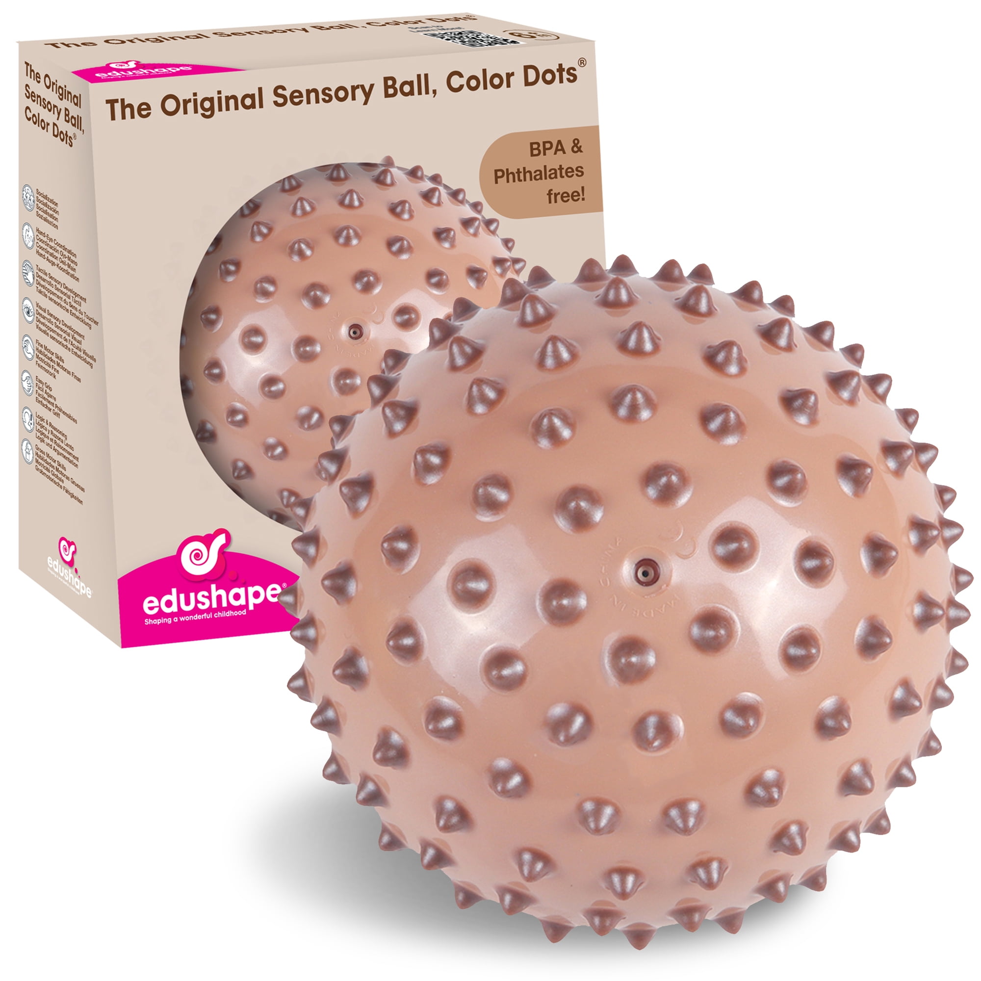 Edushape The Original Sensory Balls for Baby 7-Inch Color Dots Boho Chic - Coffee - Walmart.com