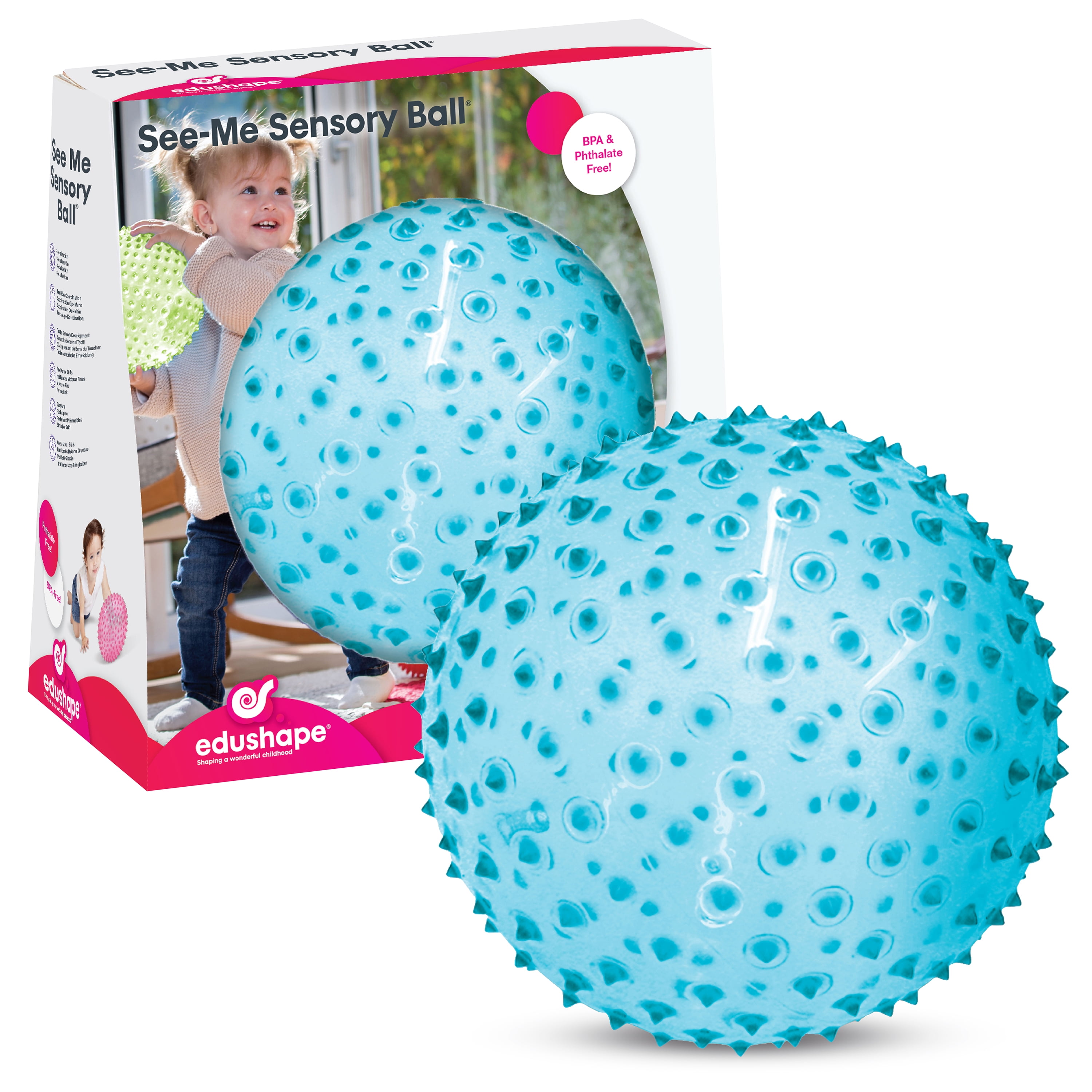Edushape The Original Sensory Balls for Baby 7-Inch Transparent - Blue ...