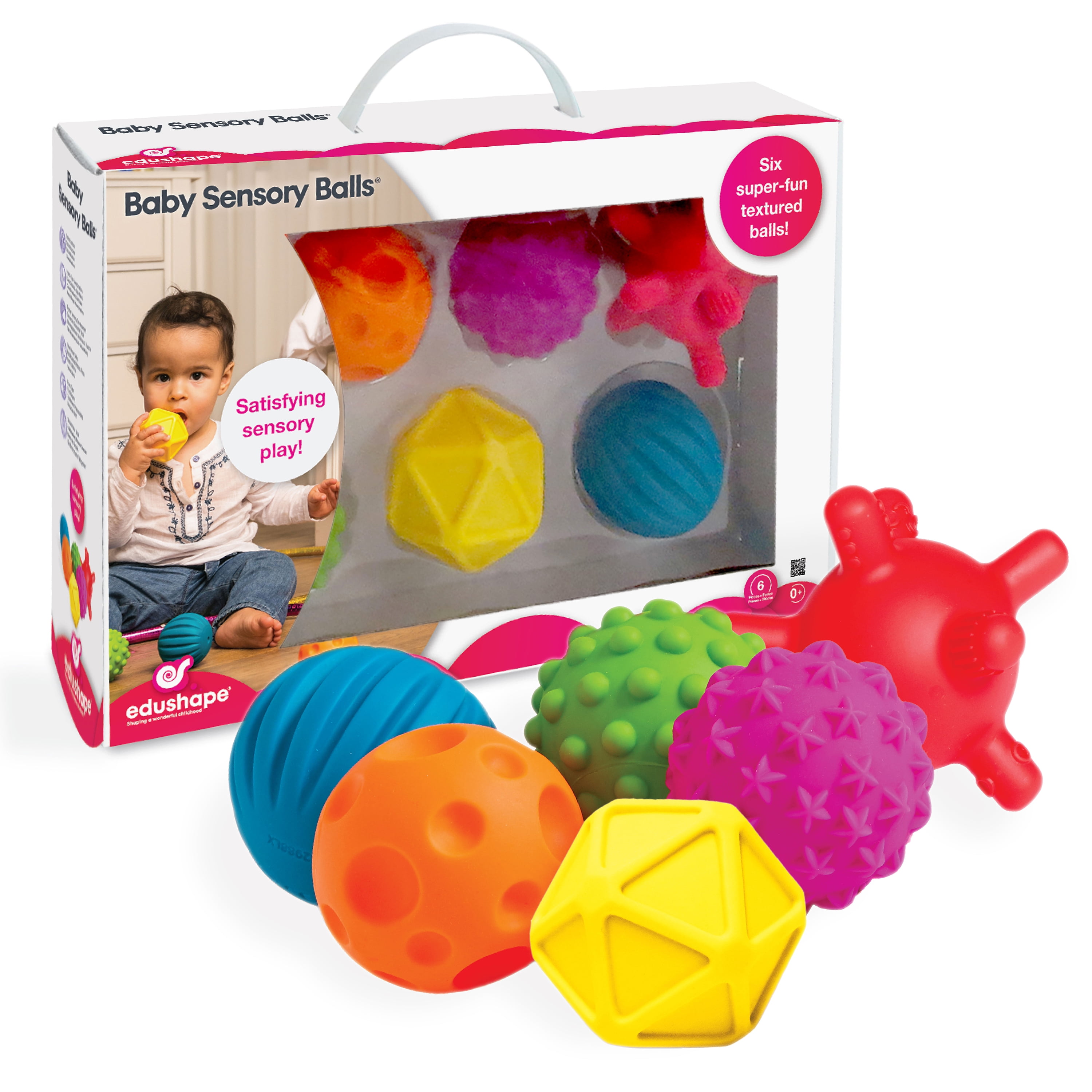 Edushape Sensory Mini Balls for Infants and Toddlers, Pack of 6, Textured Baby Toys - Walmart.com