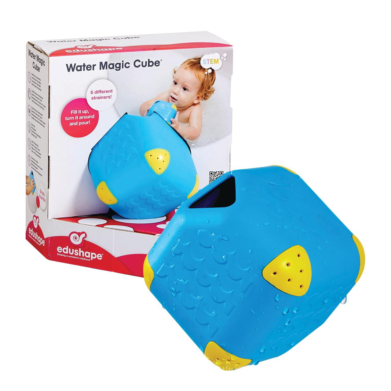 Edushape Water Magic Cube Bathtub Toy, Set of 6 Unique Strainers - Baby ...