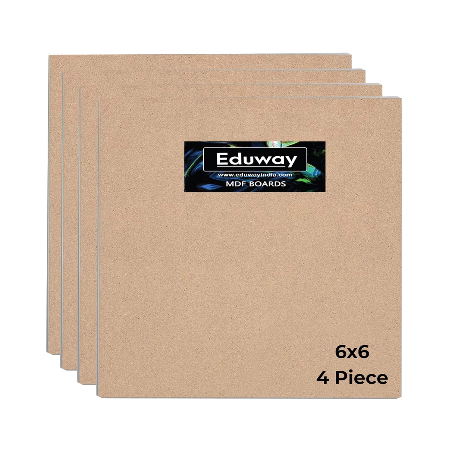 Eduway A2 MDF Board Board Wood Sheet for Craft Art 6x6 Inch 4mm Thick ...
