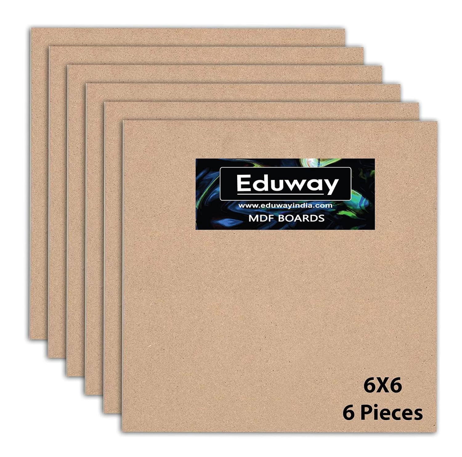 Eduway A2 MDF Board Board Wood Sheet for Craft Art 6x6 Inch 4mm Thick ...