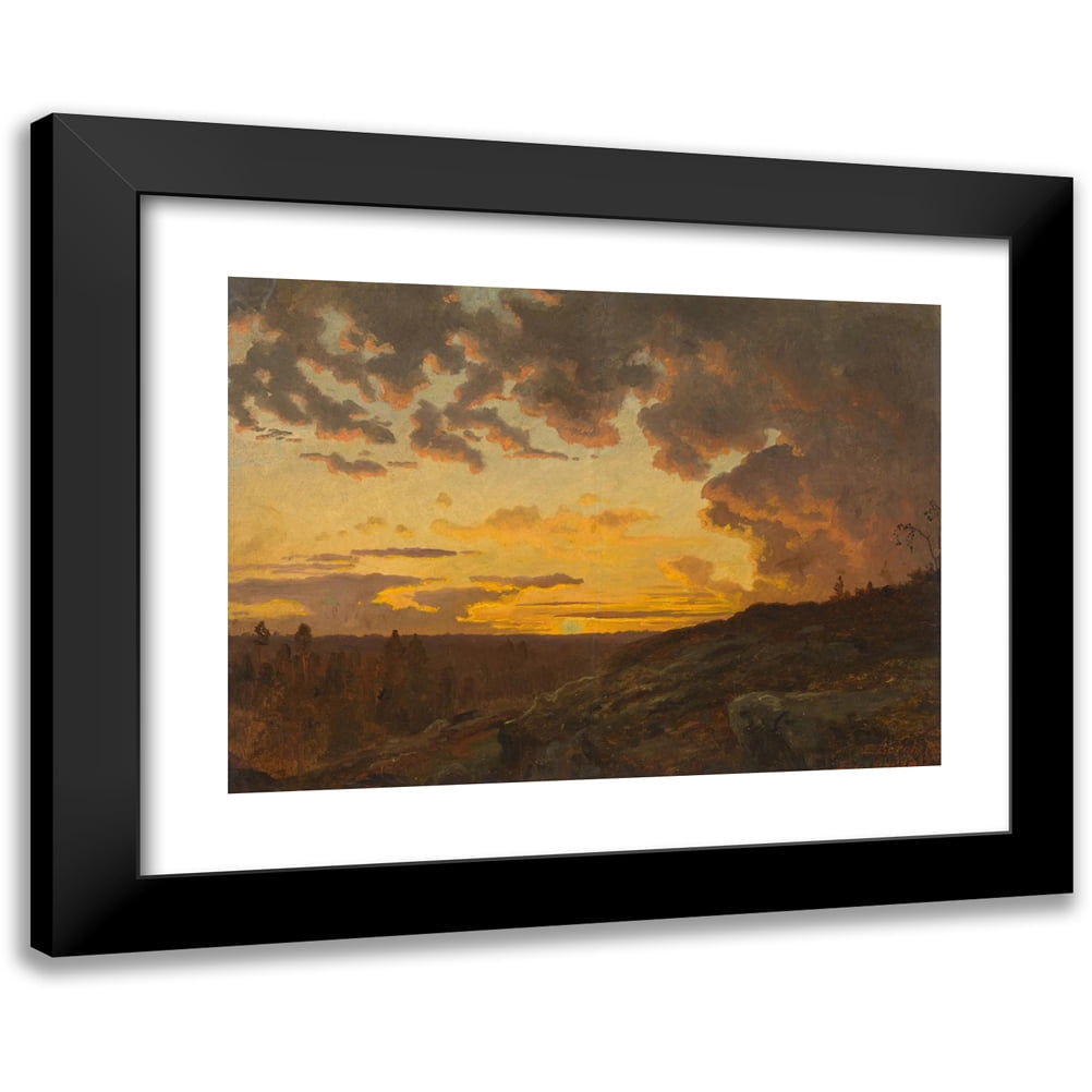 Edvard Bergh 24x18 Black Modern Framed Museum Art Print Titled - Sunset ...