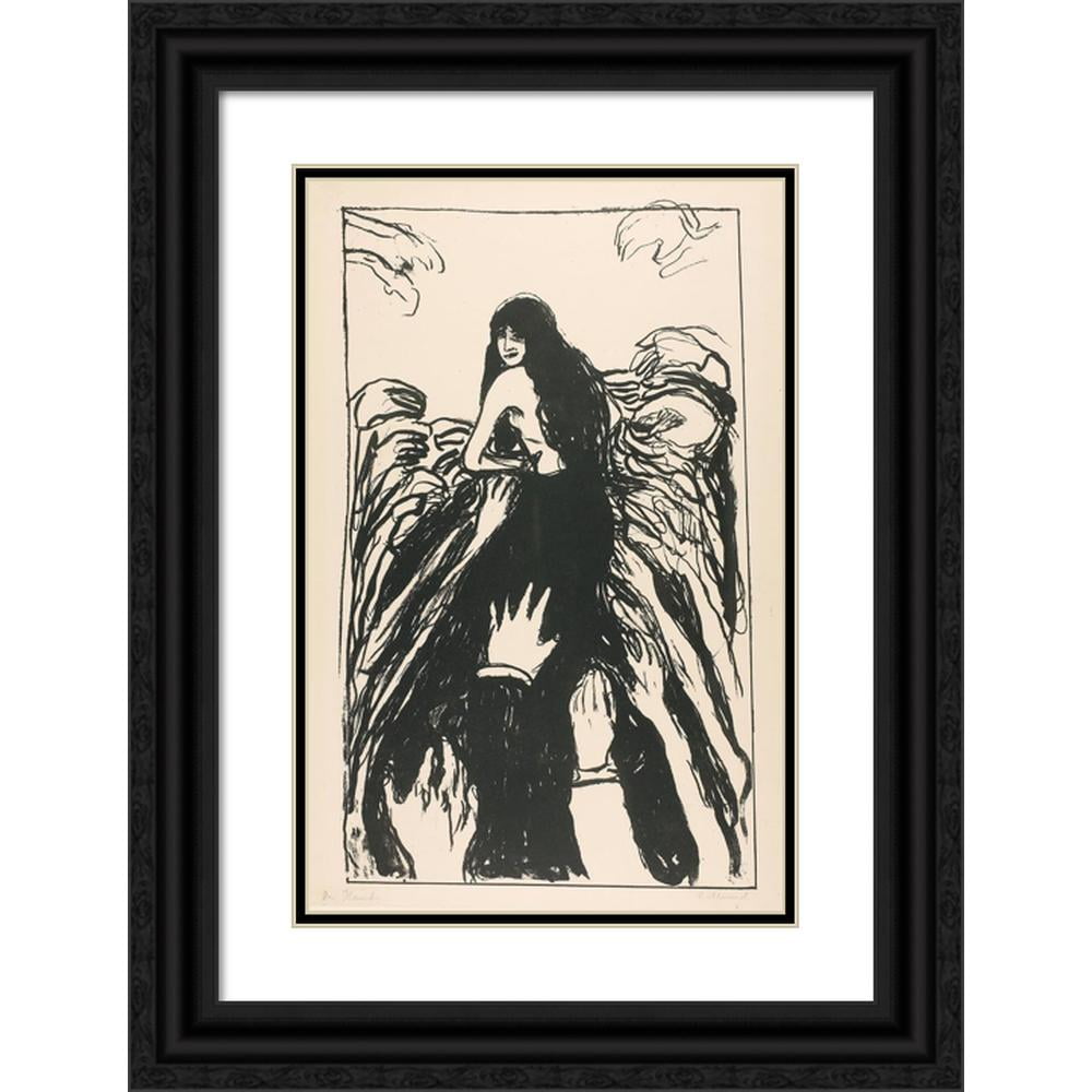 Edvard Munch 11x14 Black Ornate Wood Framed Double Matted Museum Art ...