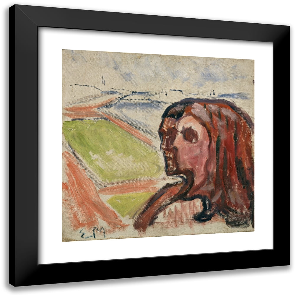 Edvard Munch 12x12 Black Modern Framed Museum Art Print Titled - Head ...