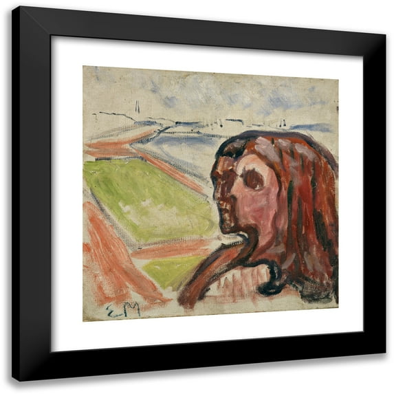 Edvard Munch 12x12 Black Modern Framed Museum Art Print Titled - Head ...