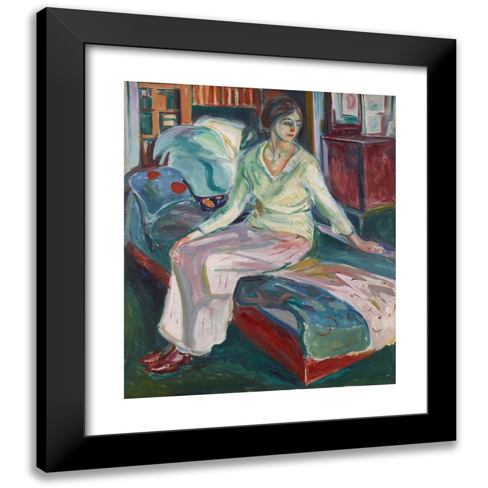 Edvard Munch 12x14 Black Modern Framed Museum Art Print Titled - Seated ...