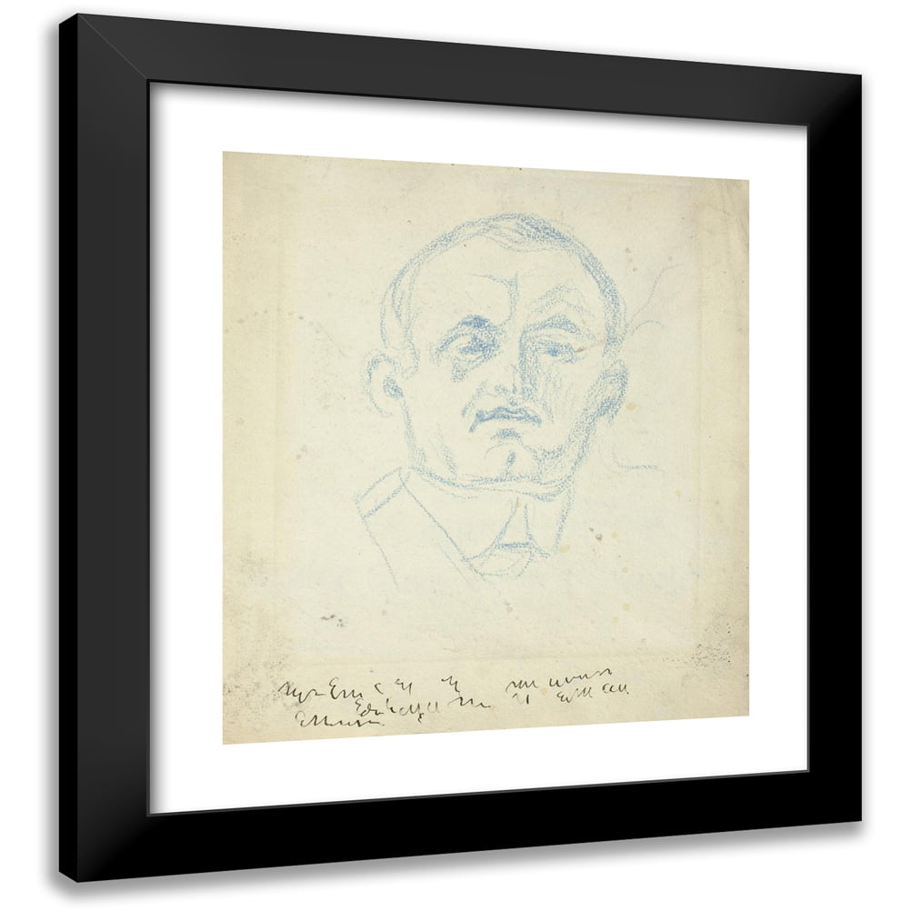 Edvard Munch 12x14 Black Modern Framed Museum Art Print Titled - Self ...