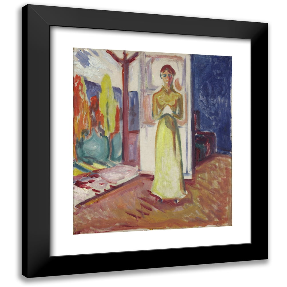 Edvard Munch 12x14 Black Modern Framed Museum Art Print Titled - Woman ...