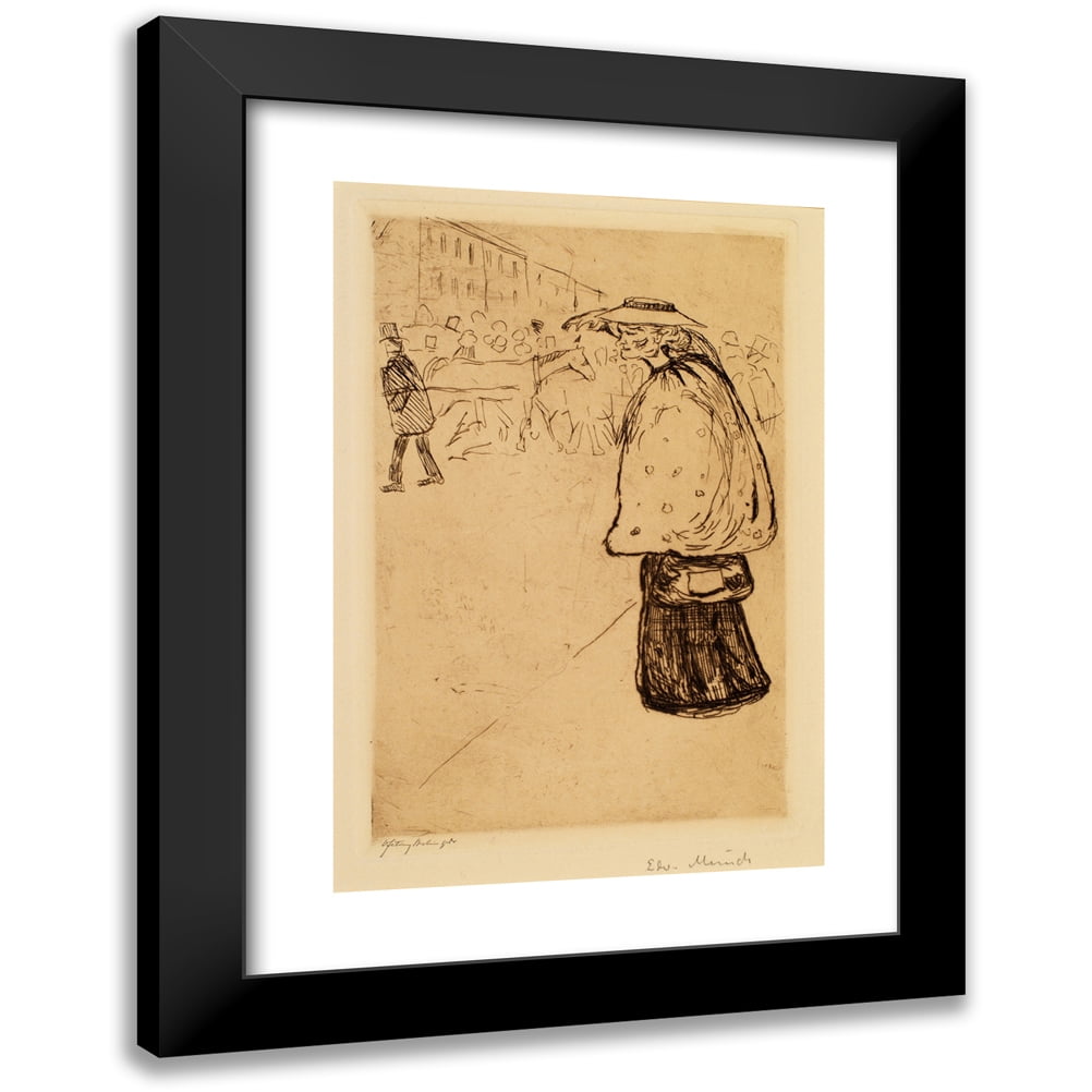 Edvard Munch 13x18 Black Modern Framed Museum Art Print Titled - Street ...