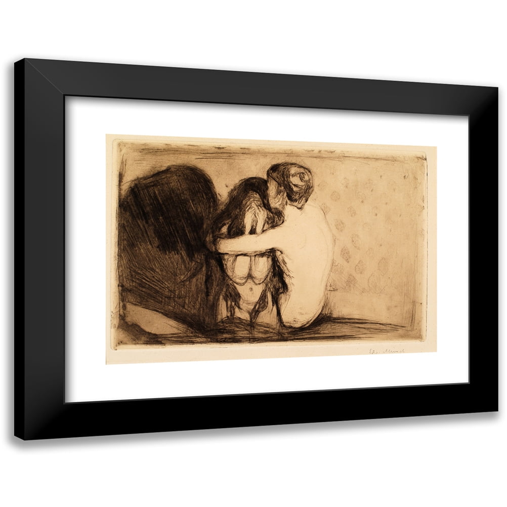 Edvard Munch 14x11 Black Modern Framed Museum Art Print Titled ...