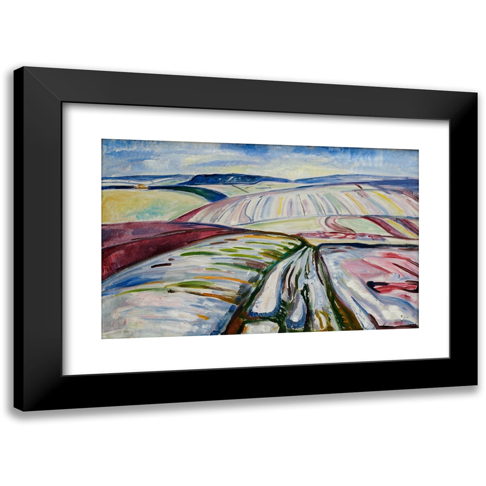 Edvard Munch 14x11 Black Modern Framed Museum Art Print Titled - Field ...