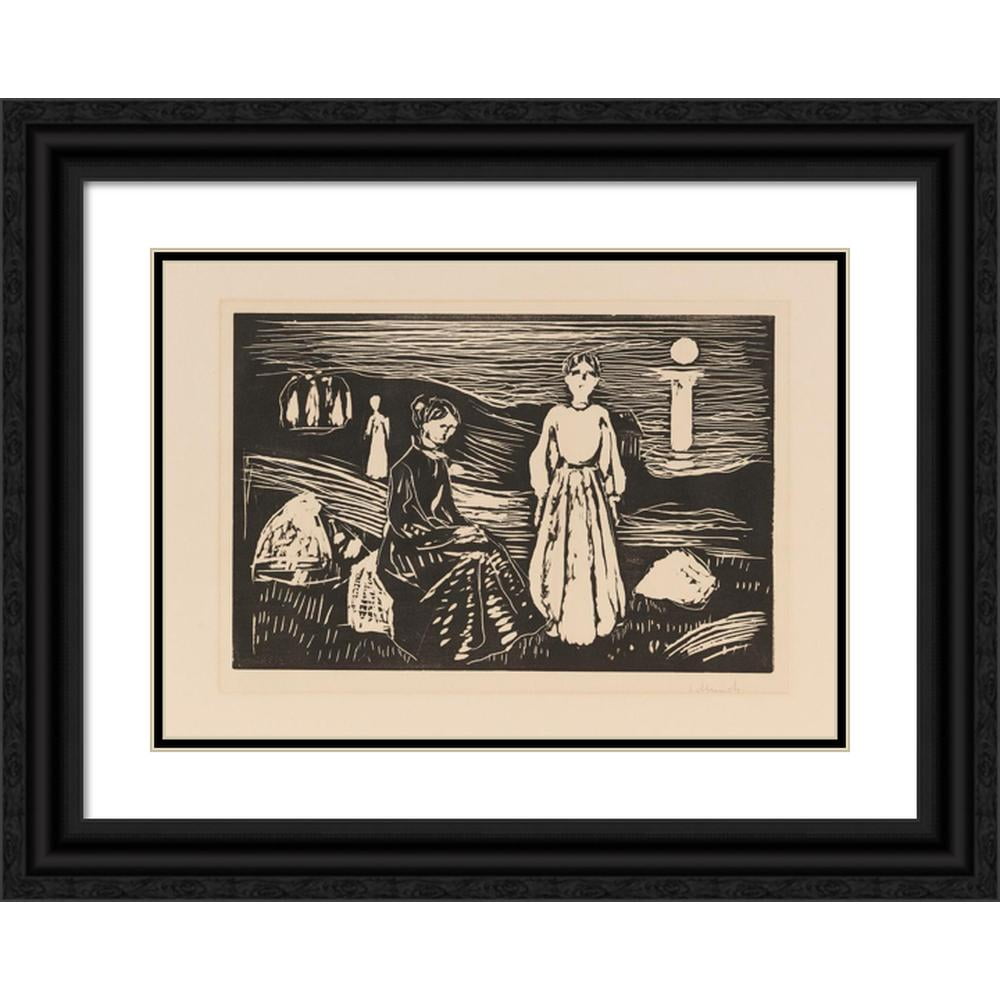 Edvard Munch 14x11 Black Ornate Wood Framed Double Matted Museum Art ...