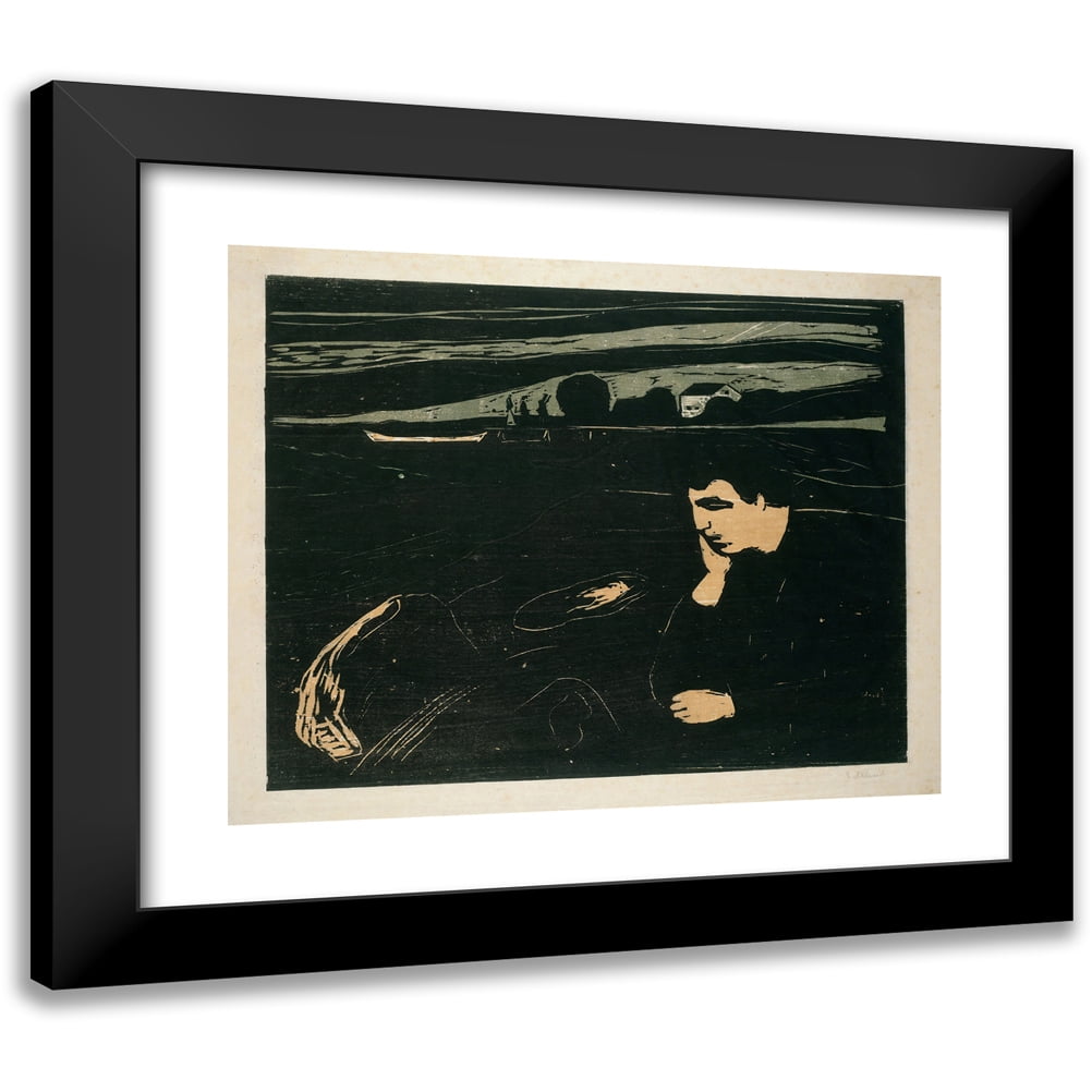 Edvard Munch 14x12 Black Modern Framed Museum Art Print Titled ...