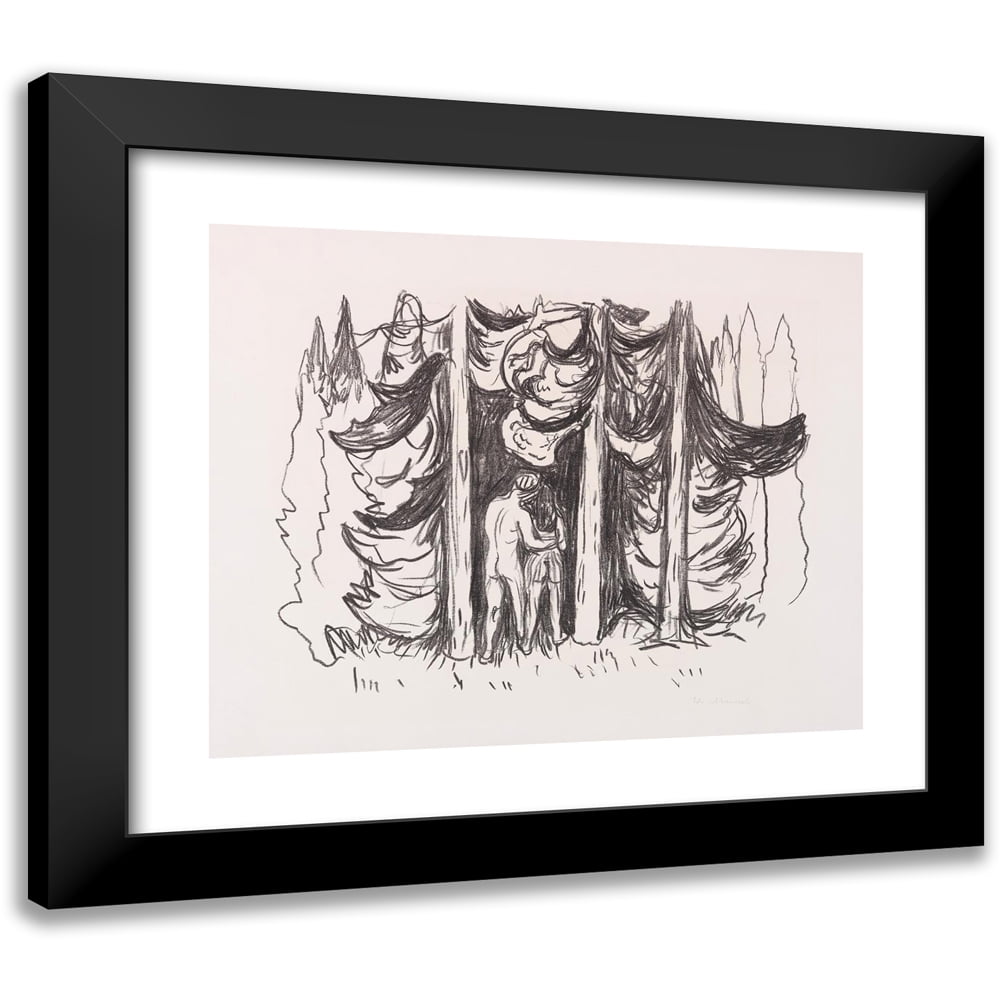 Edvard Munch 14x12 Black Modern Framed Museum Art Print Titled - Skogen ...