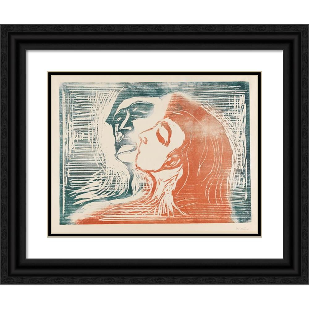 Edvard Munch 14x12 Black Ornate Wood Framed Double Matted Museum Art ...