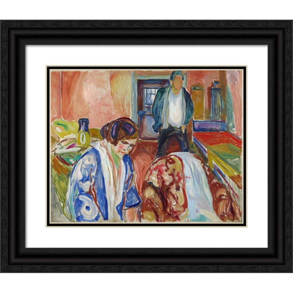 Edvard Munch 14x12 Black Ornate Wood Framed Double Matted Museum Art ...