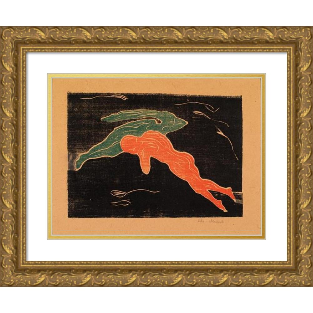 Edvard Munch 14x12 Gold Ornate Wood Frame and Double Matted Museum Art ...