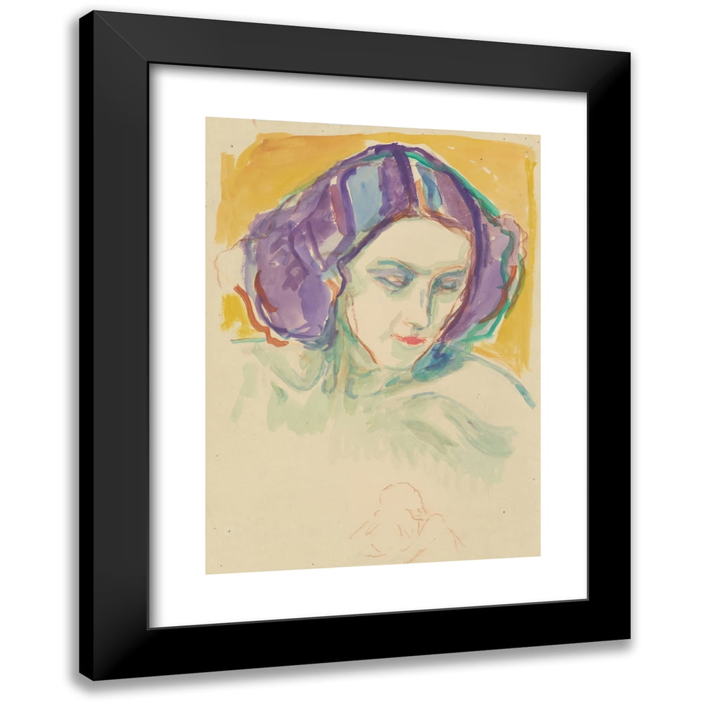 Edvard Munch 14x18 Black Modern Framed Museum Art Print Titled - Female ...