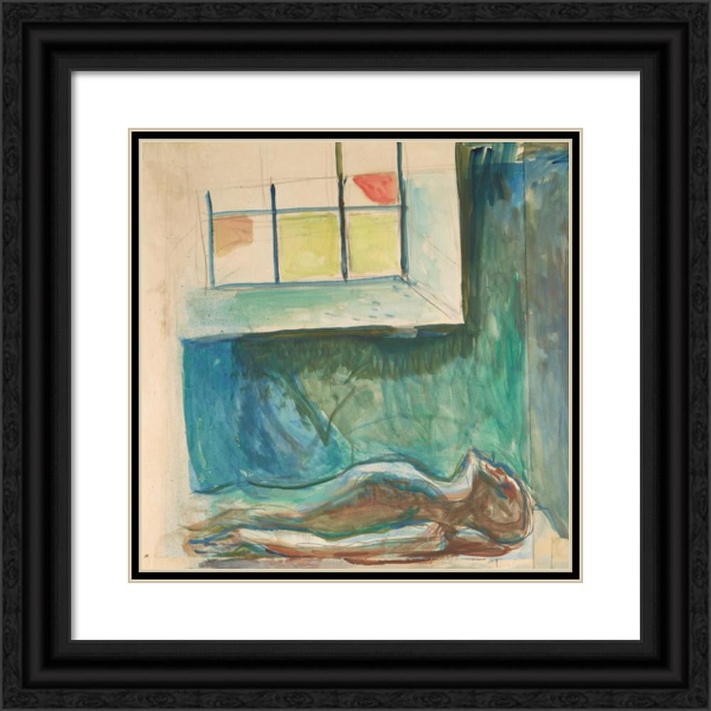 Edvard Munch 15x15 Black Ornate Wood Framed Double Matted Museum Art ...