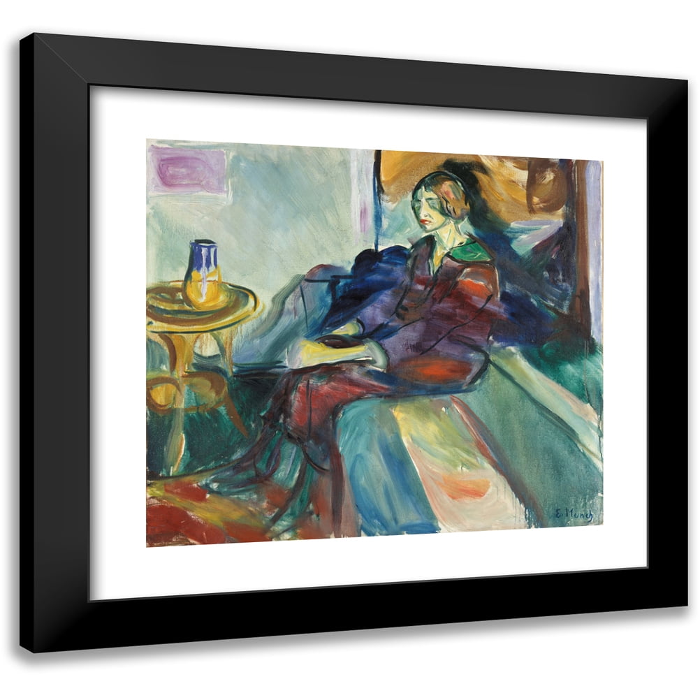 Edvard Munch 16x15 Black Modern Framed Museum Art Print Titled - Seated ...