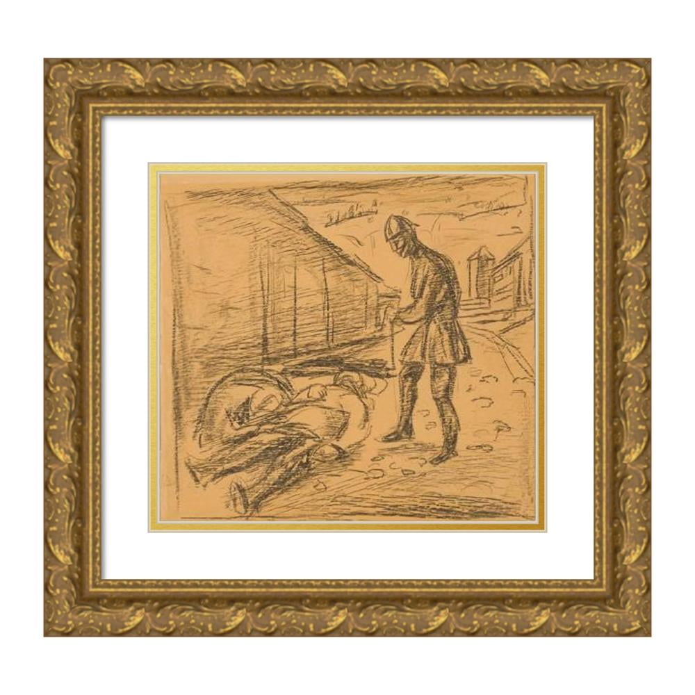 Edvard Munch 16x15 Gold Ornate Wood Frame and Double Matted Museum Art ...