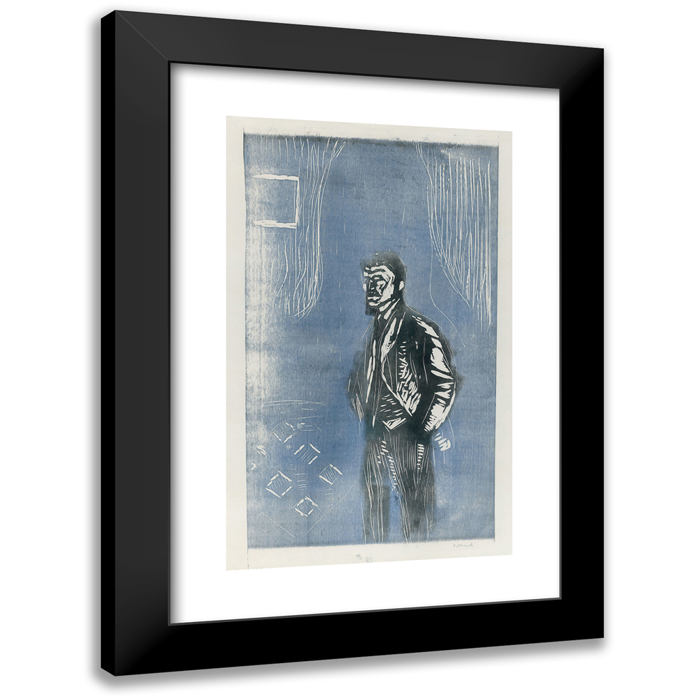 Edvard Munch 16x24 Black Modern Framed Museum Art Print Titled - Self ...