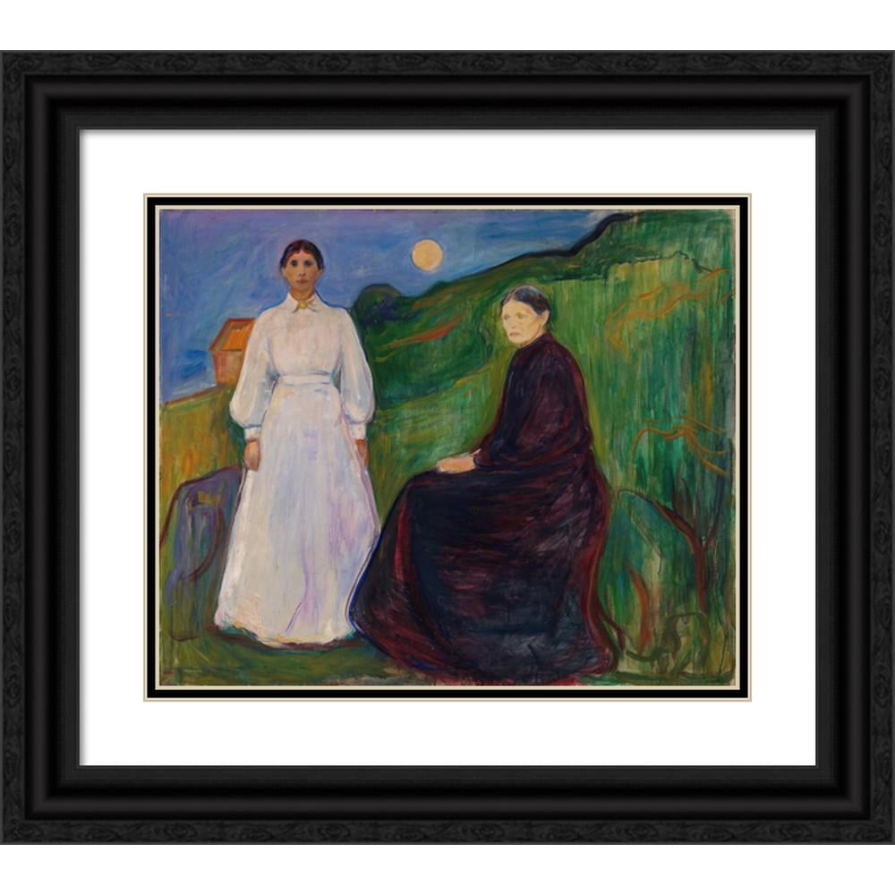 Edvard Munch 17x15 Black Ornate Wood Framed Double Matted Museum Art ...