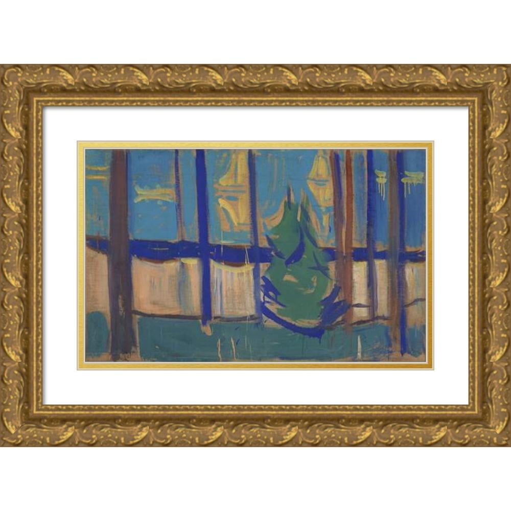 Edvard Munch 18x13 Gold Ornate Wood Frame and Double Matted Museum Art ...