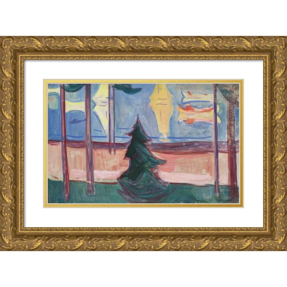 Edvard Munch 18x13 Gold Ornate Wood Frame and Double Matted Museum Art ...