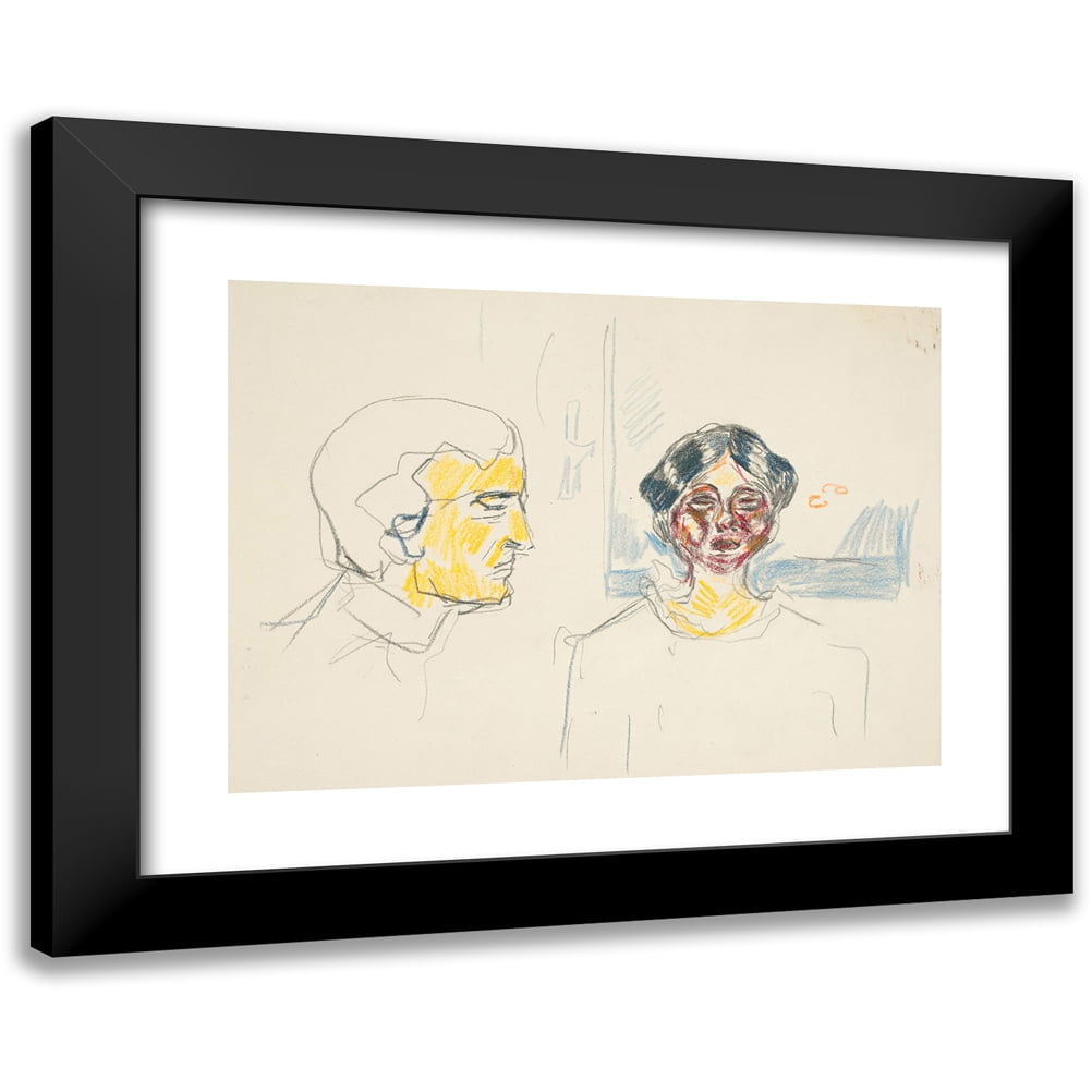 Edvard Munch 18x14 Black Modern Framed Museum Art Print Titled - Woman ...