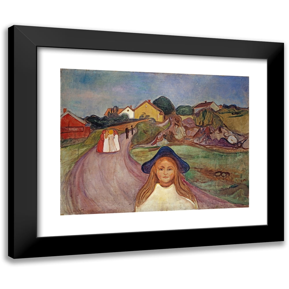 Edvard Munch 18x15 Black Modern Framed Museum Art Print Titled - Road ...