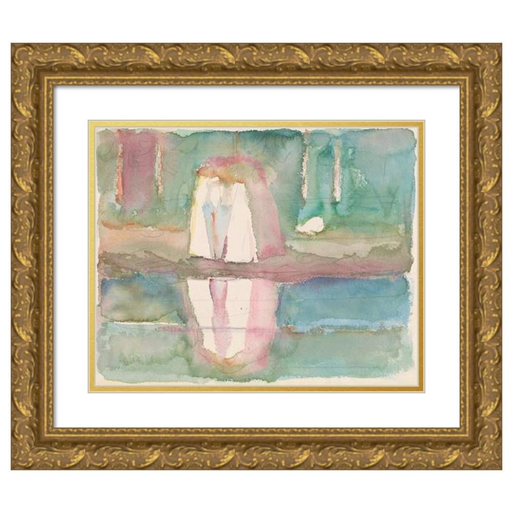 Edvard Munch 18x15 Gold Ornate Wood Frame and Double Matted Museum Art ...