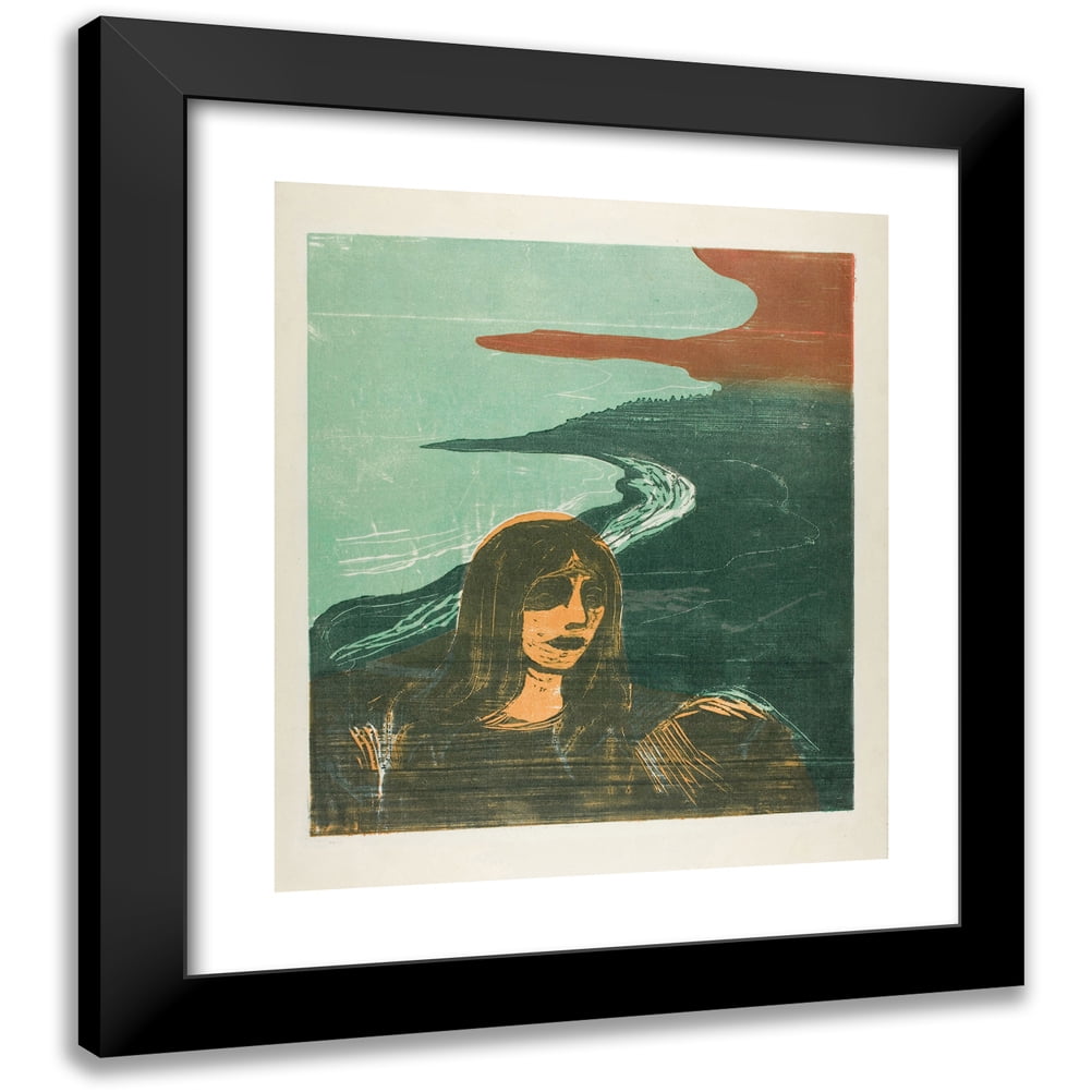 Edvard Munch 20x23 Black Modern Framed Museum Art Print Titled - Woman ...