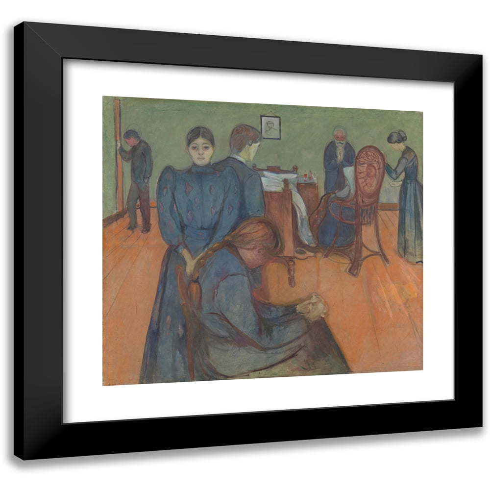 Edvard Munch 22x20 Black Modern Framed Museum Art Print Titled - Death ...