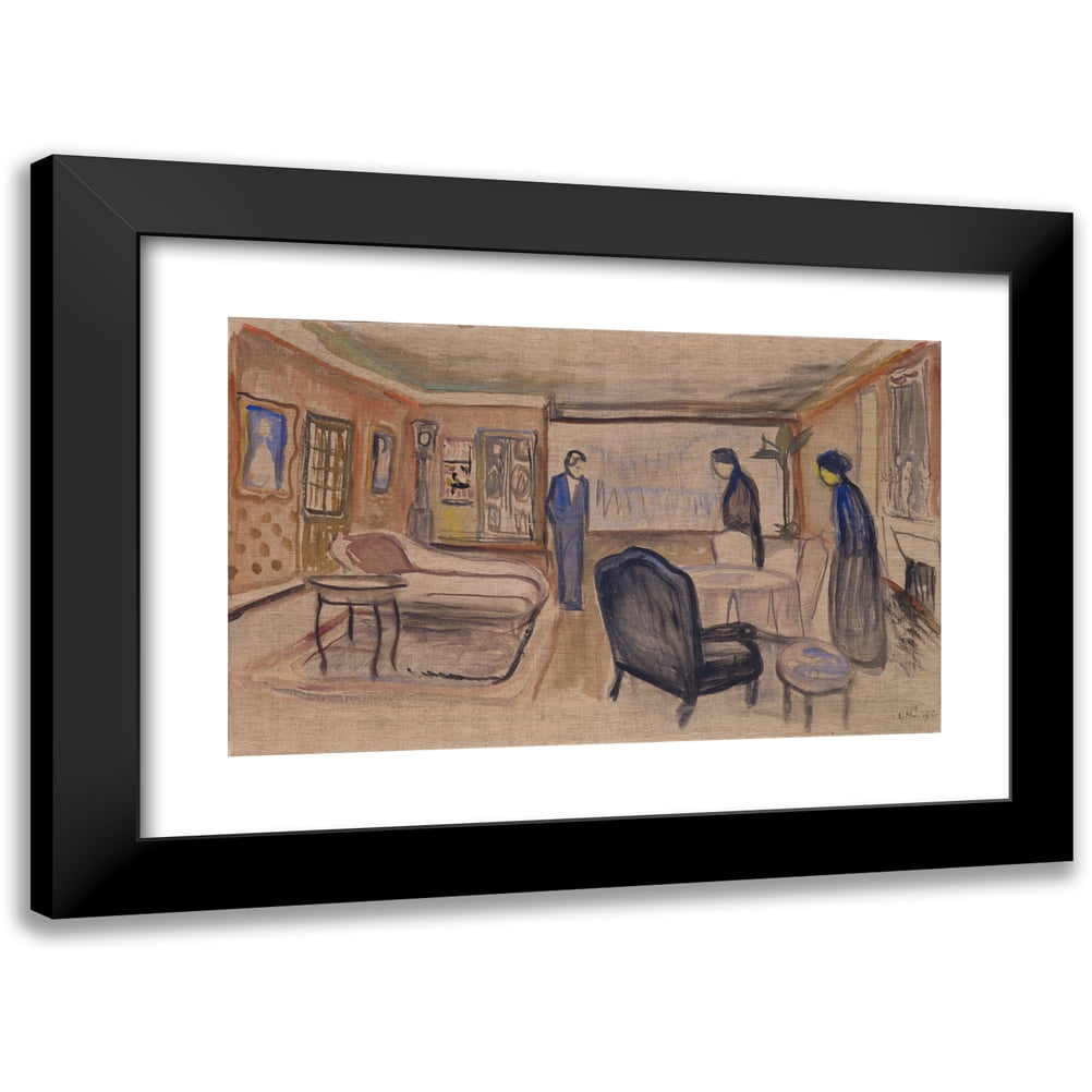 Edvard Munch 24x16 Black Modern Framed Museum Art Print Titled - Scene ...