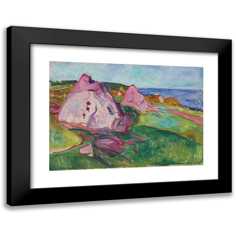 Edvard Munch 24x18 Black Modern Framed Museum Art Print Titled - Red ...