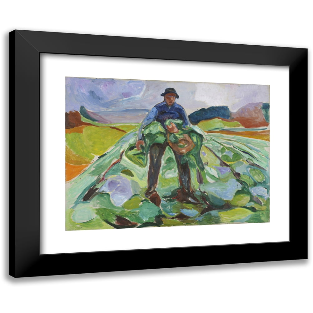 Edvard Munch 24x19 Black Modern Framed Museum Art Print Titled - Man in ...
