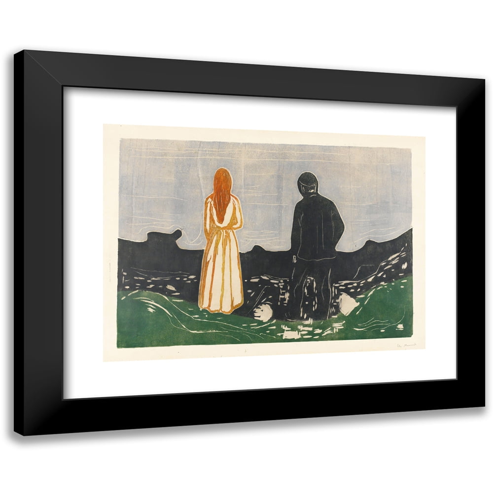 Edvard Munch 24x19 Black Modern Framed Museum Art Print Titled - Two ...