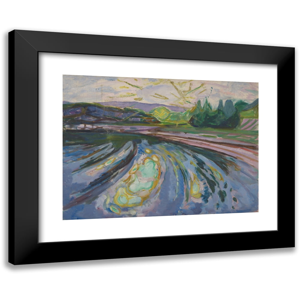 Edvard Munch 24x19 Black Modern Framed Museum Art Print Titled - Waves ...